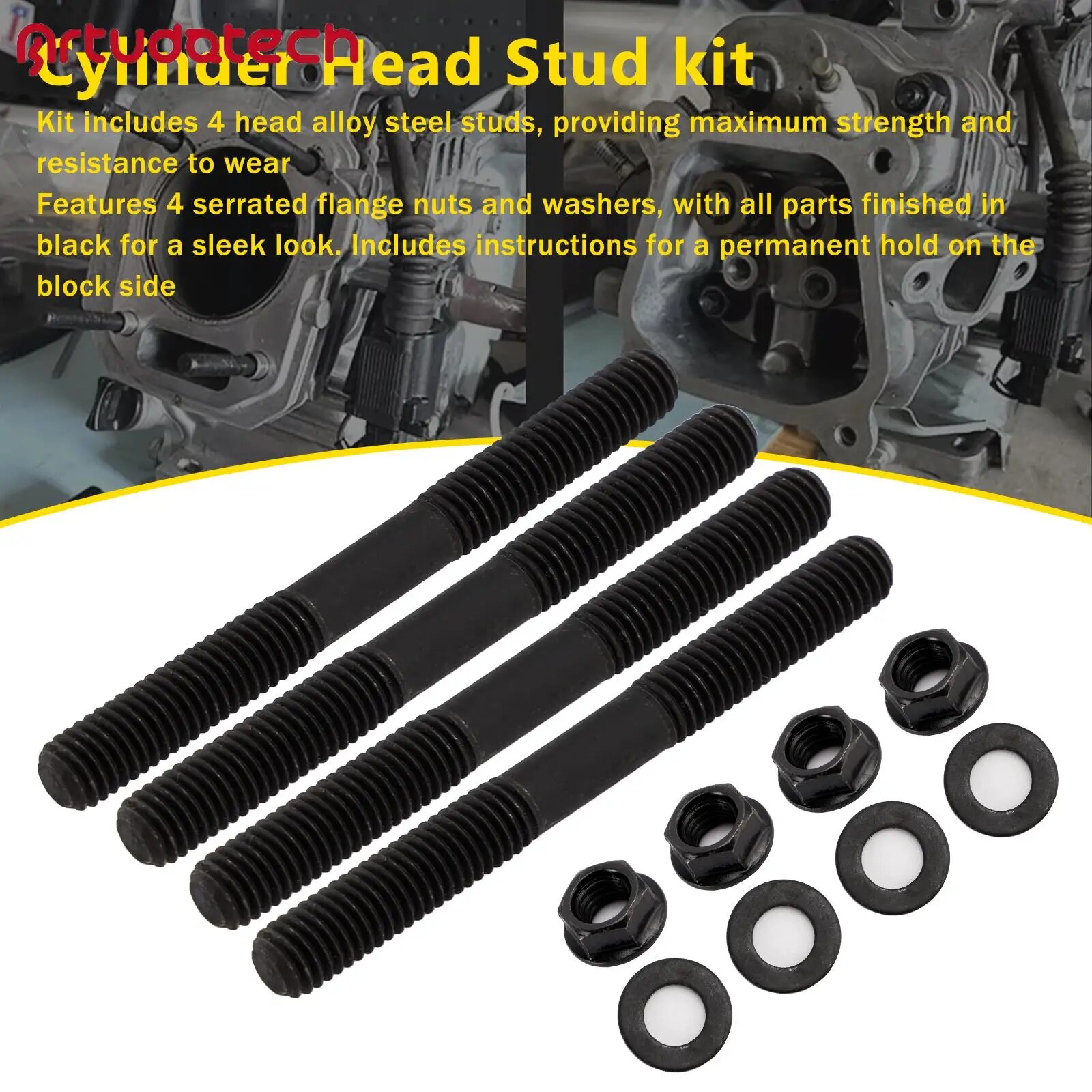 Комплект шпилек головки блока цилиндров для двигателя Honda GX160 GX200 KT196 Go Kart CT200U BT200X