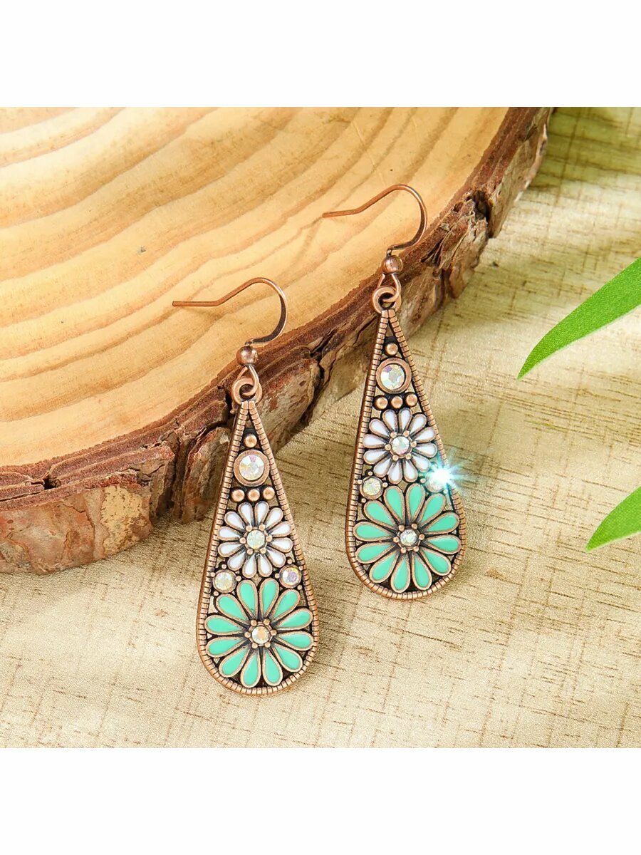 Серьги, эмаль, бирюза синтетическая