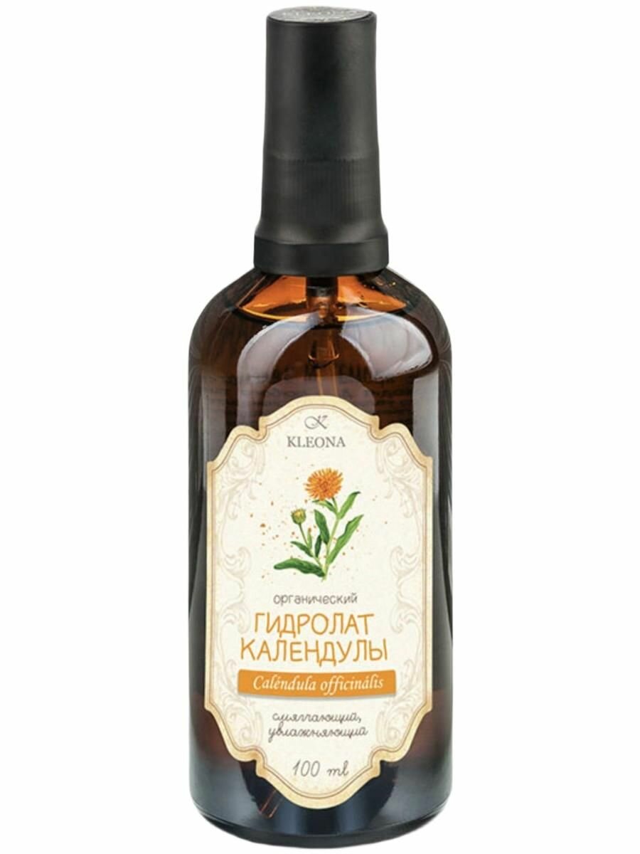 Гидролат органический Календула для лица и волос, гипоаллергенный, восстанавливает эластичность кожи, успокаивает раздражения, 100 мл