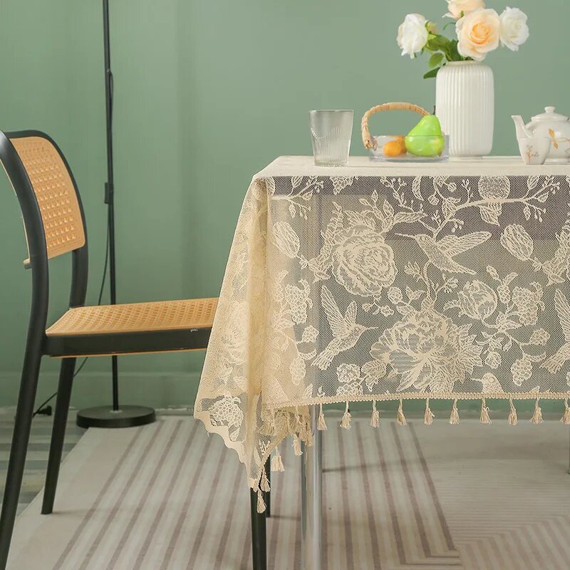 Скатерть кружевная Jacquard Lace2, без бренда, 140 см x 180 см