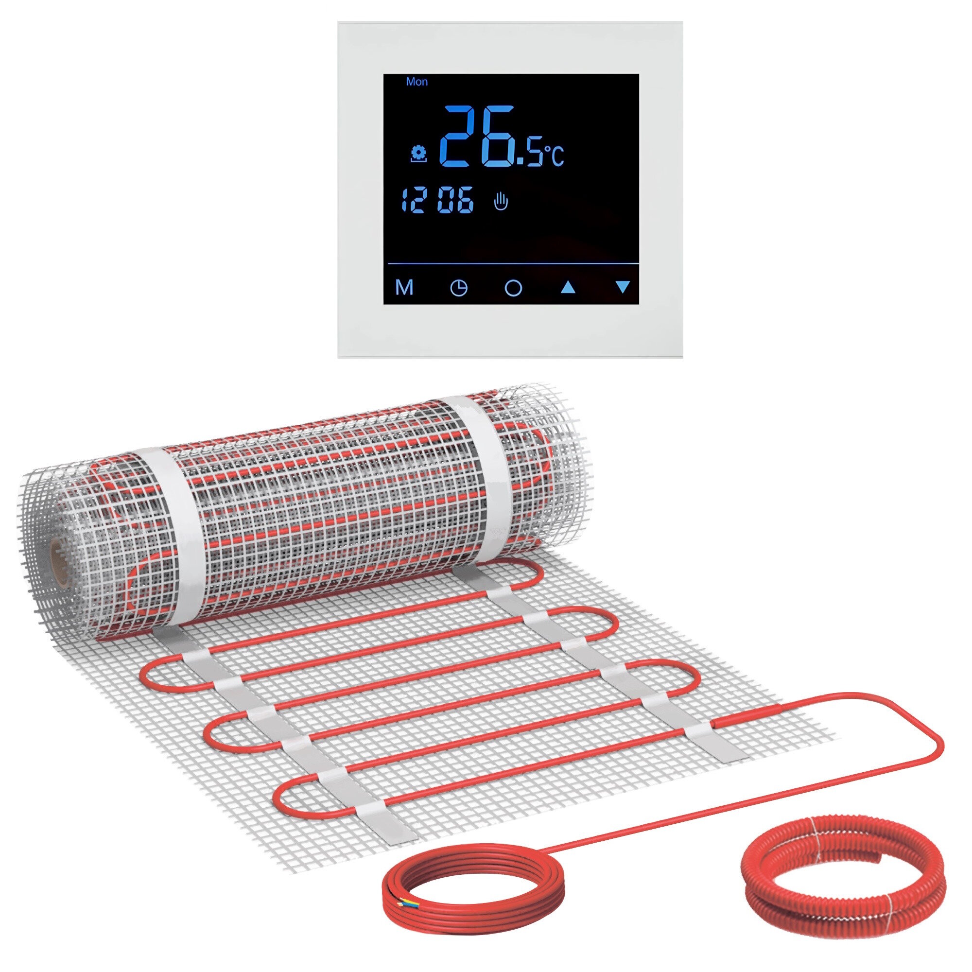 Теплый пол Vimarr L 540L450KM3.0-M1-24 3 м2 450 Вт с белым программируемым сенсорным терморегулятором