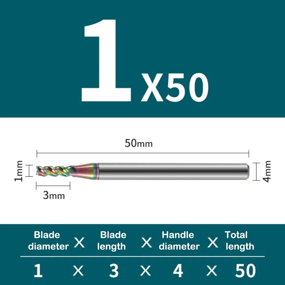Специальная концевая фреза с ЧПУ HRC65 с 3 канавками, цветная фреза с ЧПУ для резьбы по глянцевому алюминию с покрытием, фрезы для гравировки