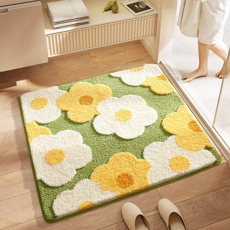 House of Wishes Ковер Цветочный флокированный 3d-ковер Квадратный ковер x 60*60CM