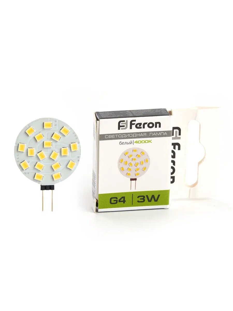 Лампа светодиодная Feron LB-16 G4 3W 12V 4000K 5 шт