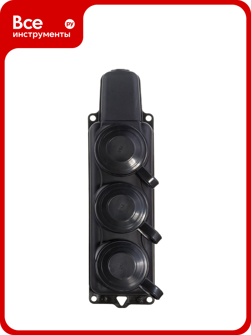 Каучуковая колодка Gigant однофазная 3 гнезда RBG-1, пластиковый, зеленый, ударопрочный, влагостойкий, 3.7 кВт, 16 А