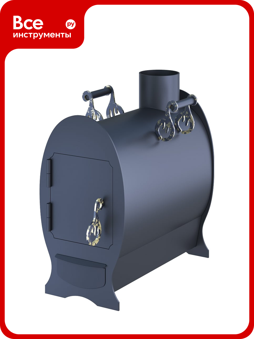 Отопительная печь Царь Печи Буржуйка (8мм) УТ000029015, фронтальная дровяная печь из стали, открытая каменка без стекла