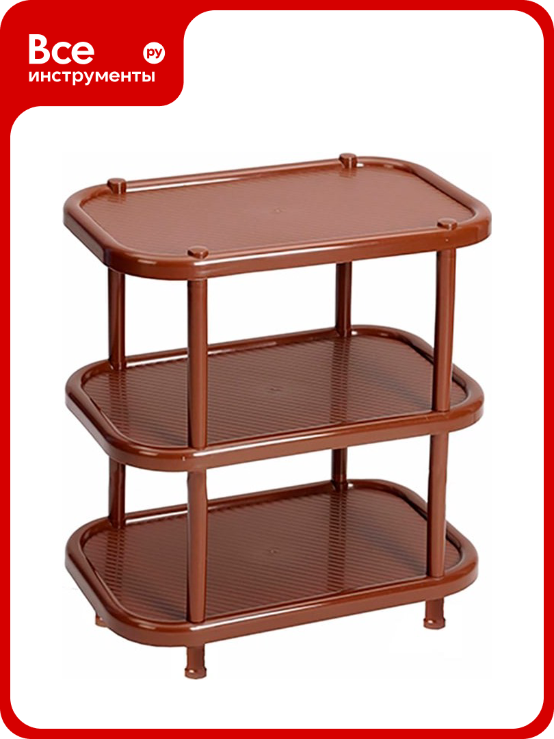 Полка IDEA овальная 3 секции коричневый М 2716, 492307582мм, пластиковая