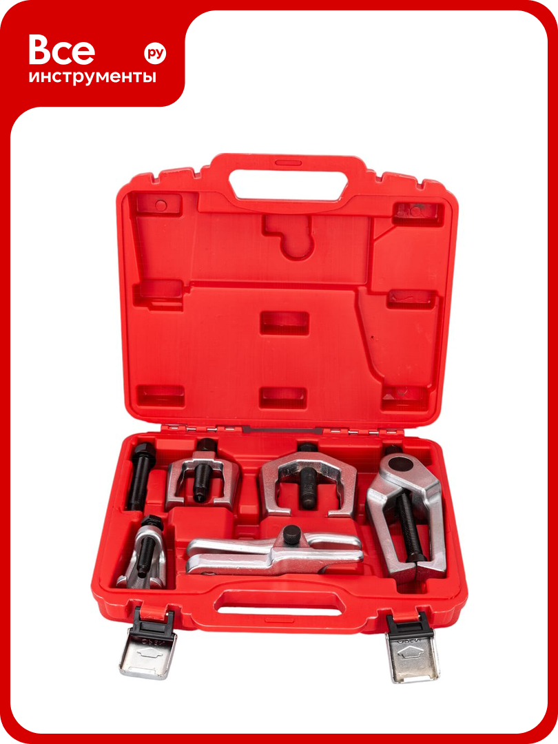 Набор съемников шаровых опор и наконечников рулевых тяг в кейсе эврика 6 предметов