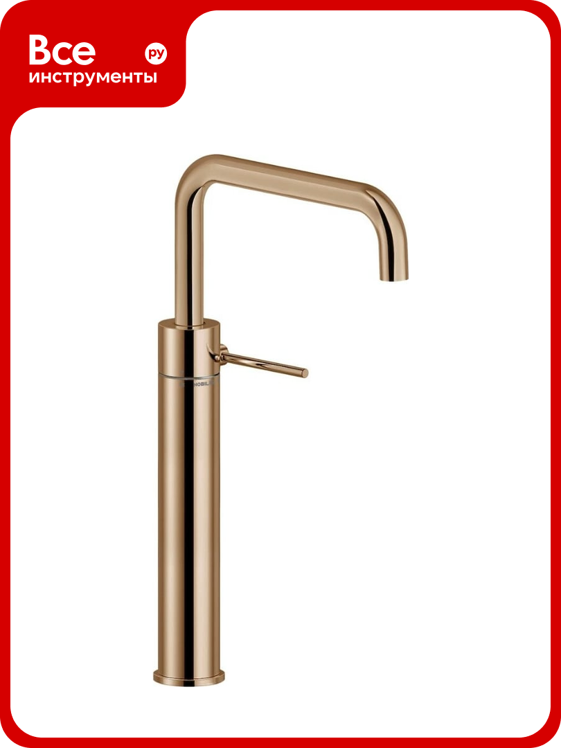 Смеситель для раковины Nobili VELIS высокий 312, красное золото VE125158/2RCP 00000106730, нержавеющая сталь, красный