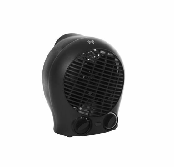 Тепловентилятор спиральный, электрический, с механическим термостатом / 2000 Вт / Цвет черный