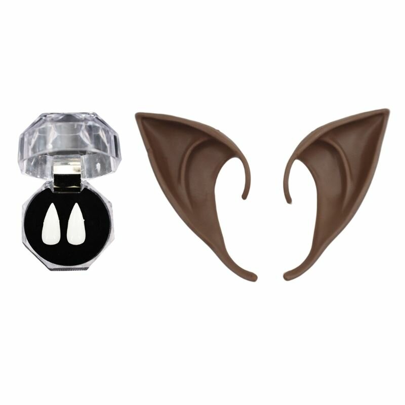 Набор для протезирования накладных ушей Феи с ушками Эльфа на Хэллоуин-Темно-кофейный цвет