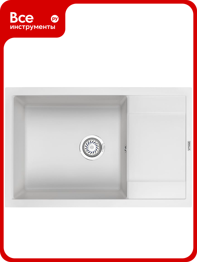 Оборачиваемая кухонная кварцевая мойка GRANULA GR-7805 780х500 мм, арктик