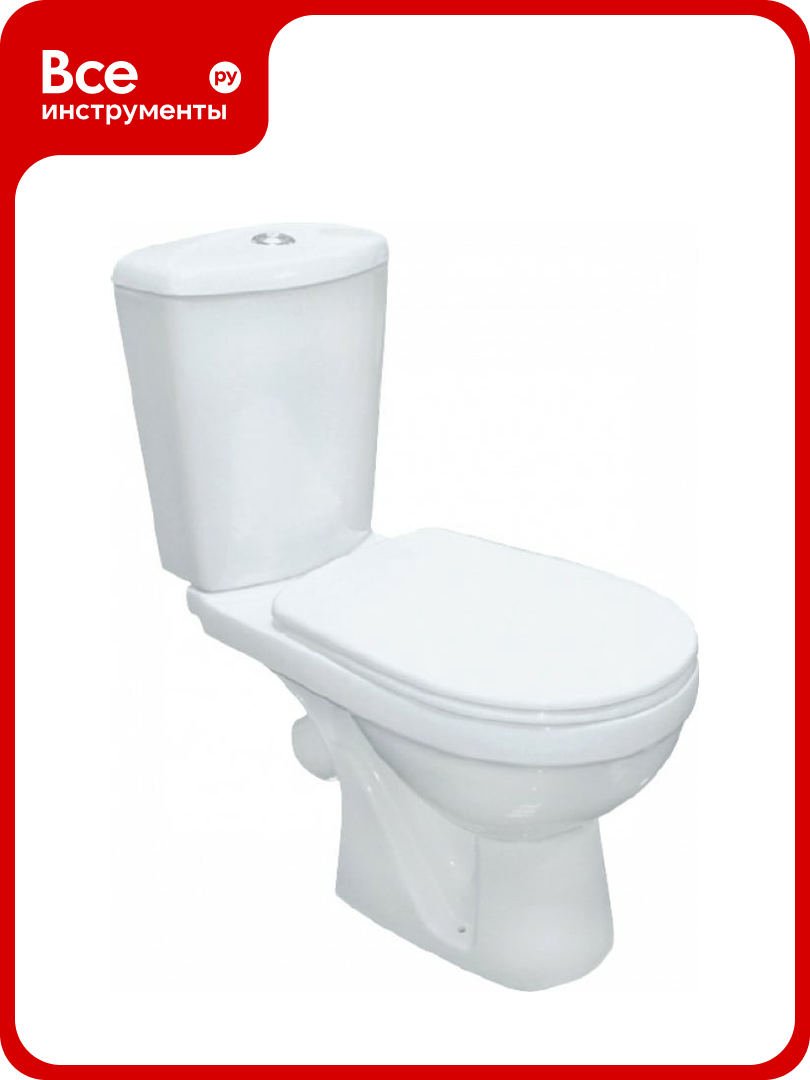 Унитаз-компакт Rosa Комфорт, косой выпуск, 2-режима, сиденье полипропиленовое, киров 417882