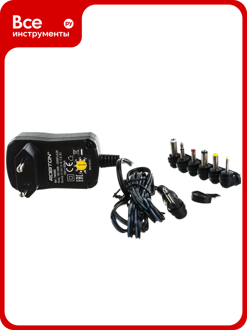 Импульсный адаптер/блок питания ROBITON TN500S 500мА BL1 14526, 35 мм
