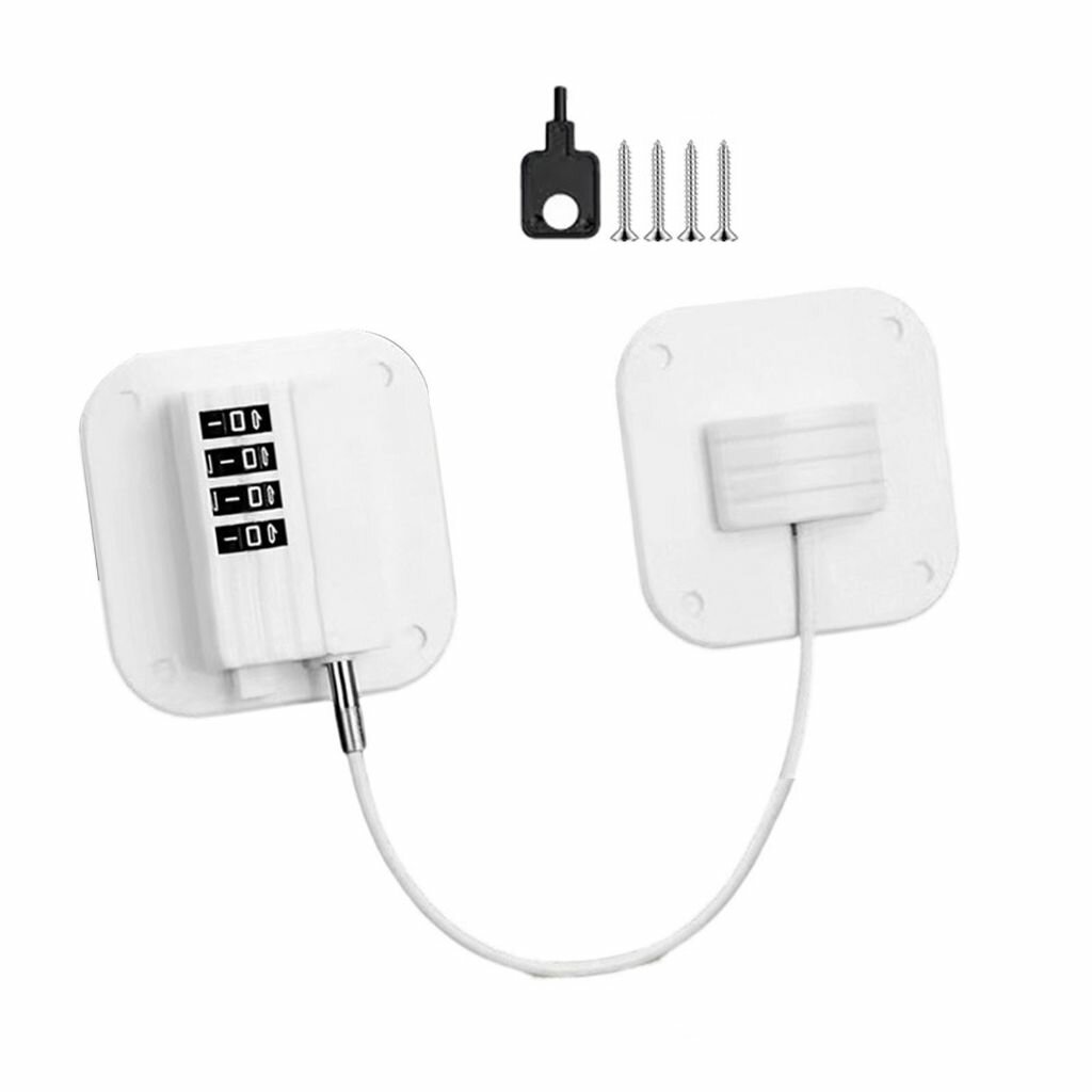 Замок для холодильника с паролем, - Большой белый