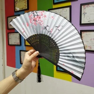 Бамбуковые складные ручные веера, свадебные китайские японские веера, детский китайский антикварный складной веер, подарок, вечеря часть, винтажные бамбуковые вафели