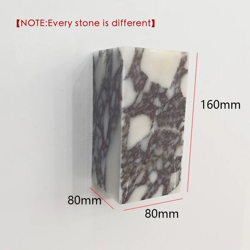 Настенный светильник Barcato мрамор + металл теплый/холодный свет, warm white, rectangle