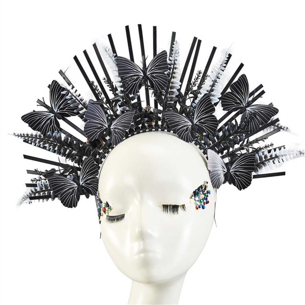 Spiked Crown Headpiece Goddess Headpiece Mary HaloCrown Butterfly Headband