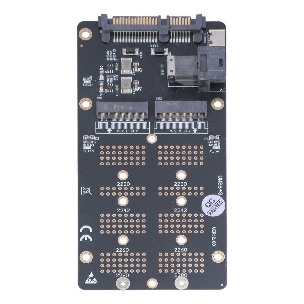 Карта-адаптер 2 в 1 от NVMe до SATA3 и SFF 8643 для высокоскоростной передачи данных и расширения хранилища