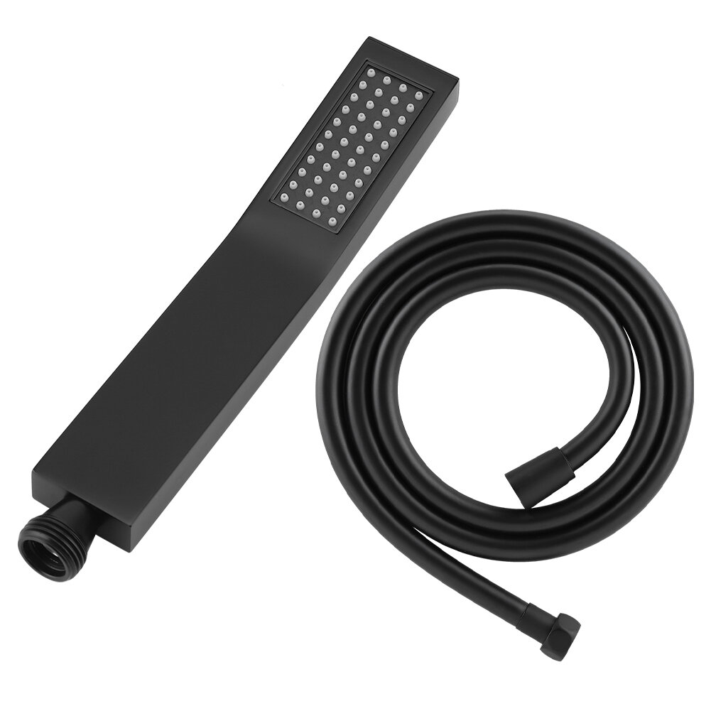 Матовая черная латунная квадратная ручная порта