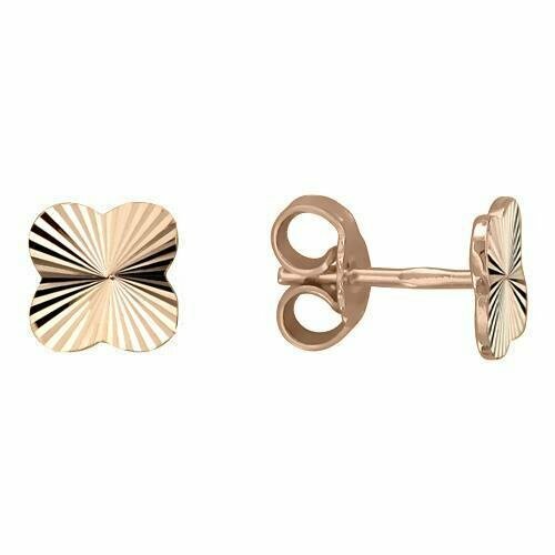 Серьги пусеты, красное золото, 375 проба