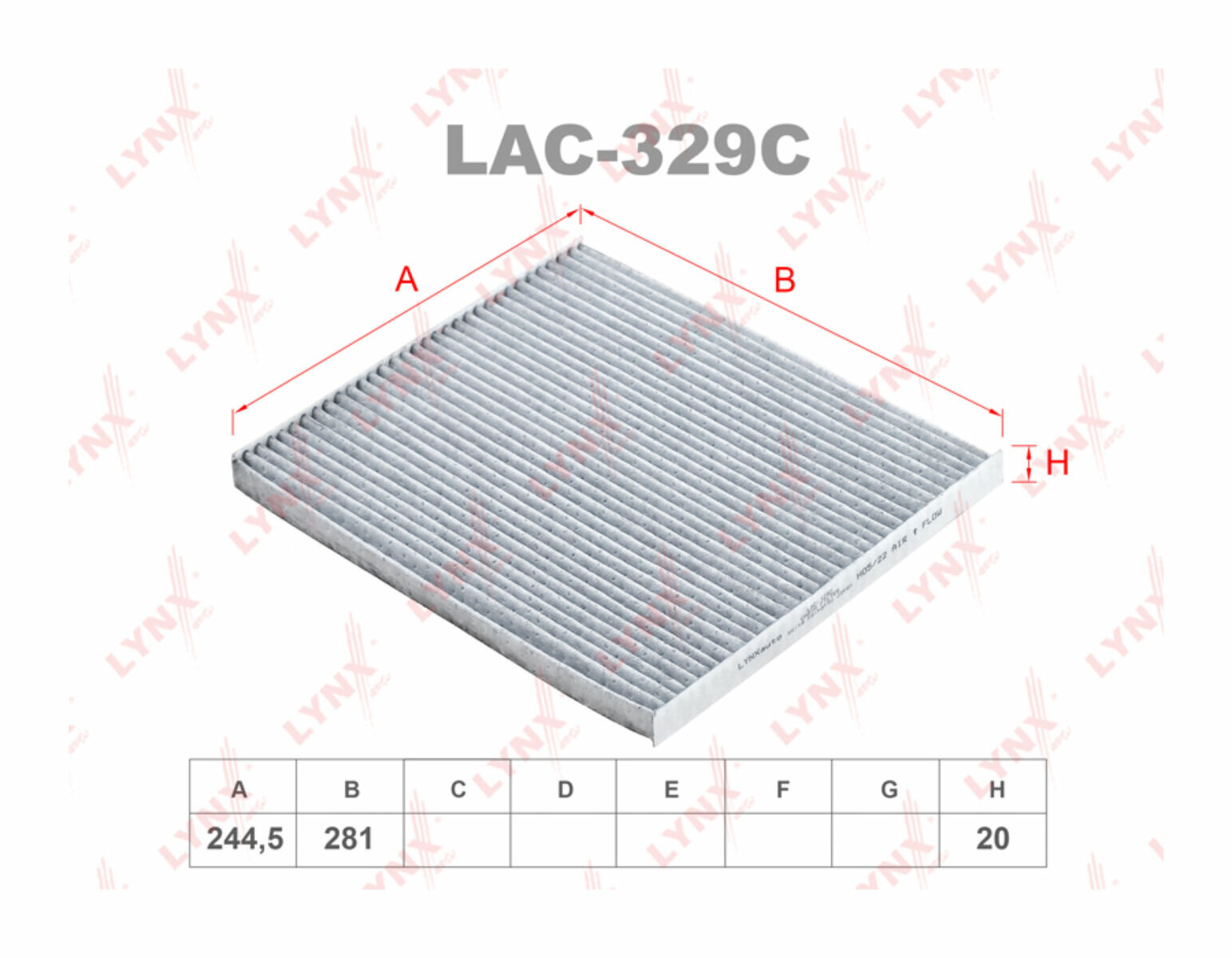 Lac-329C Фильтр Салонный Lynxauto(Lynx Lac-329C)
