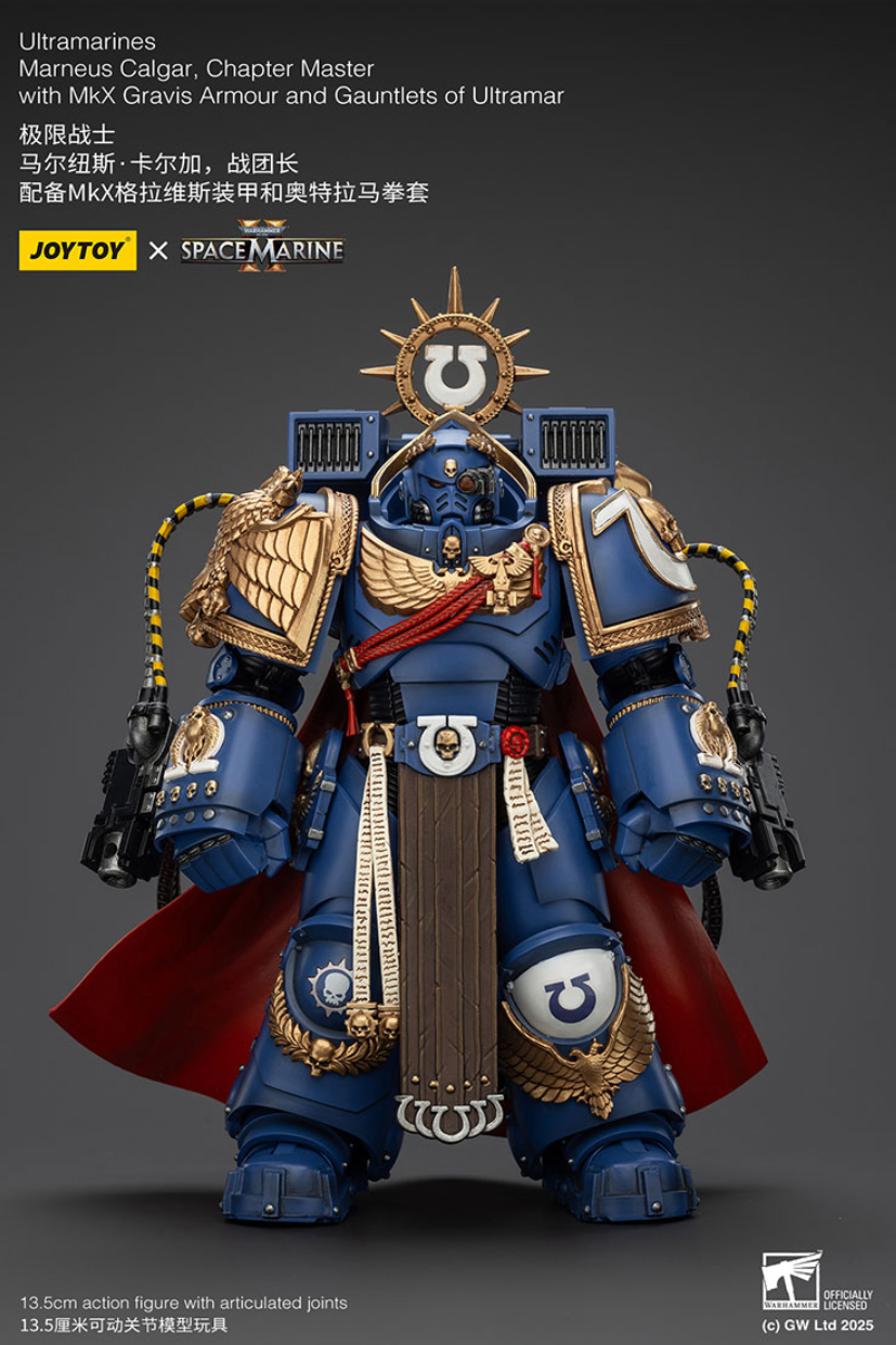 Подвижная фигурка JOYTOY Warhammer 40000 Ultramarines Marneus Calgar, Chapter Master with MkX Gravis Armour