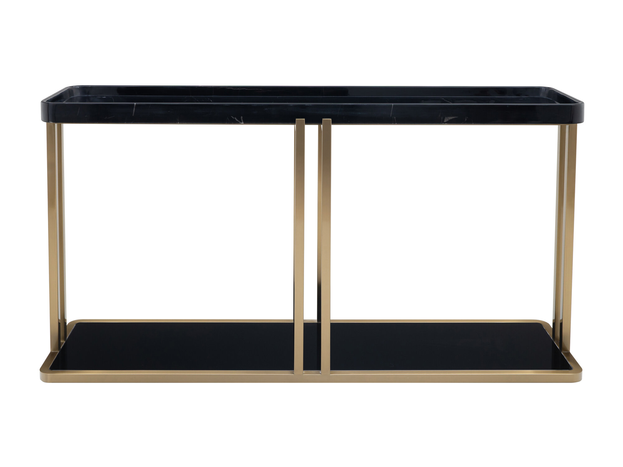 Консоль Jenna, Столешница - натуральный мрамор, Основание - черное стекло, Нержавеющая сталь с гальваническим покрытием,