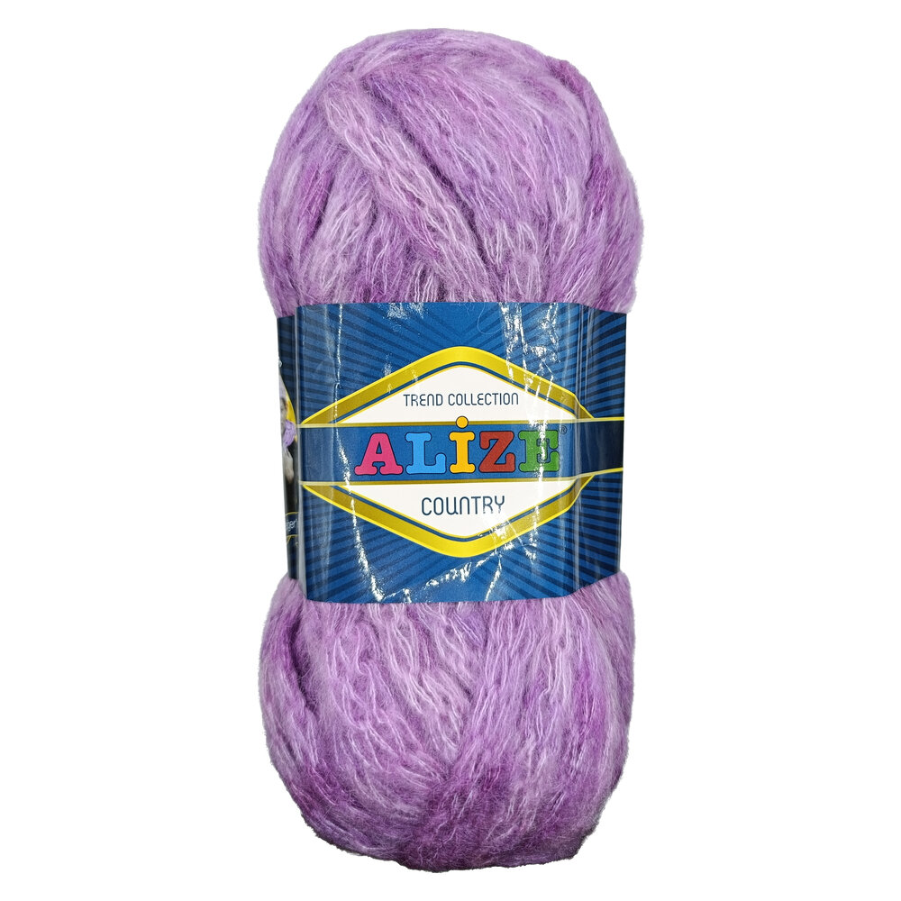 Пряжа для вязания Alize Country 3845 сиреневый 100 гр/34 м 10% мохер, 30% шерсть, 25% нейлон, 35% акрил