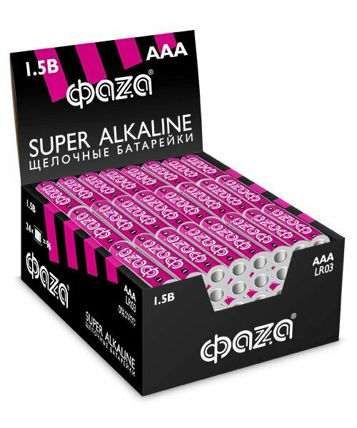 Элемент питания алкалиновый AAA/LR03 1.5В Super Alkaline box-96 display (уп.96шт) ФАZА 2854674