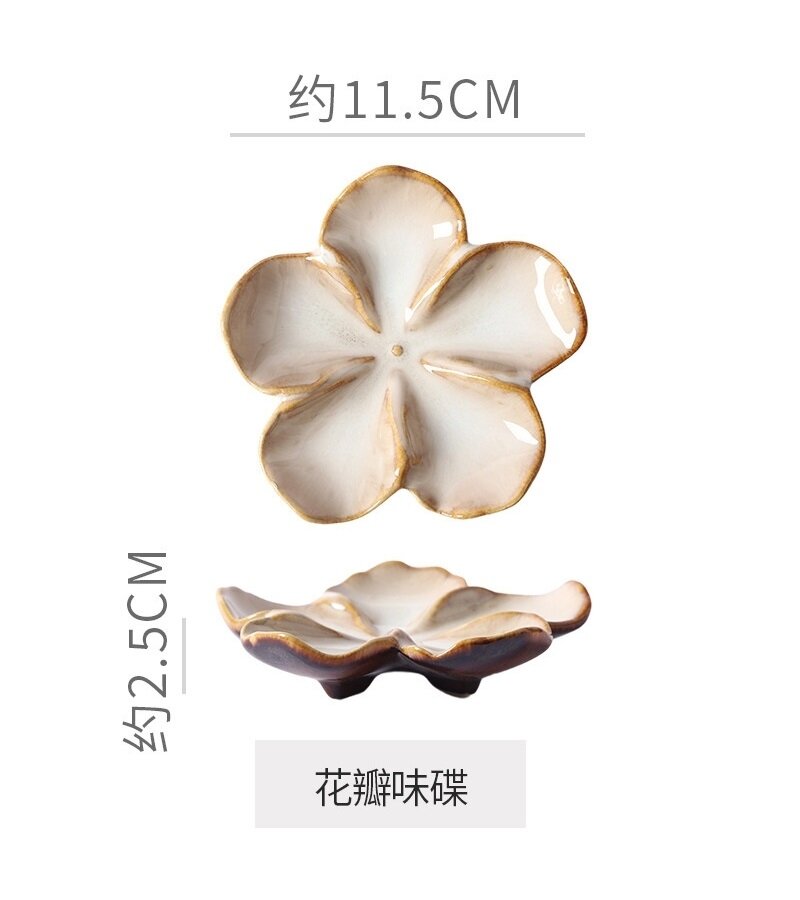 Керамическая разноцветная соусница в форме лепестка, обожженная в печи / Декоративные тарелки