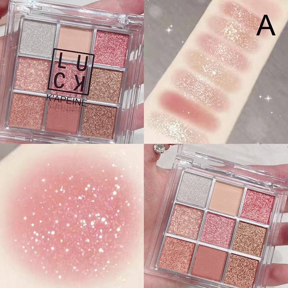 9-цветная водостойкая и стойкая палитра матовых теней для век с блестками