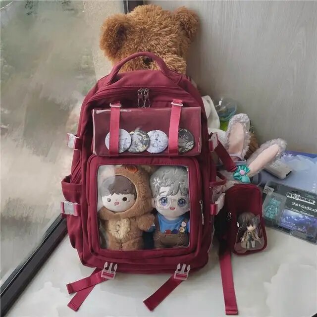 Модная сумка Ita Bag большой вместимости, прозрачный женский рюкзак с несколькими карманами, нейлоновый, для студентов, школьные сумки Harajuku Mochila