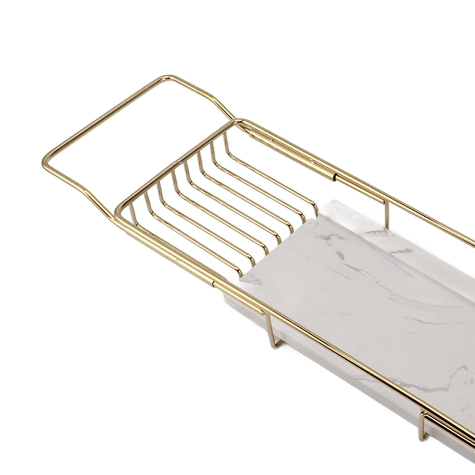 Металлическая мраморная стойка для ванны, противоскользящая, экономящая пространство, многофункциональная расширяемая подставка для ванны, согревающий дом, подарок, золотой, белый цвет