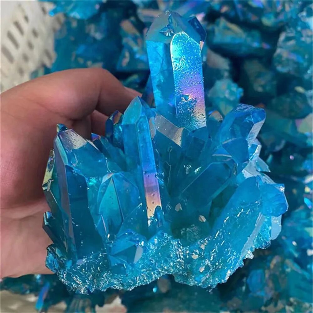 Натуральные кристаллы Aqua Blue Aura кварц Sisterstone 200g