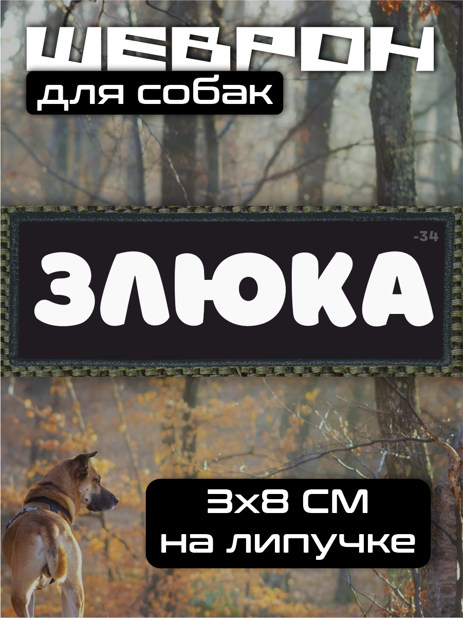 Шеврон на липучке для собак Злюка злая собака