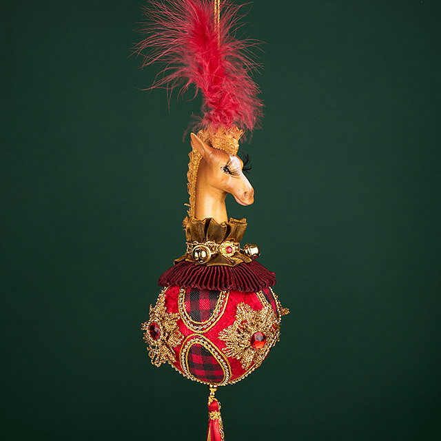 Елочная игрушка Лошадь Бемиджи: Greenwich 48 см, красная, Winter Deco, 5001164