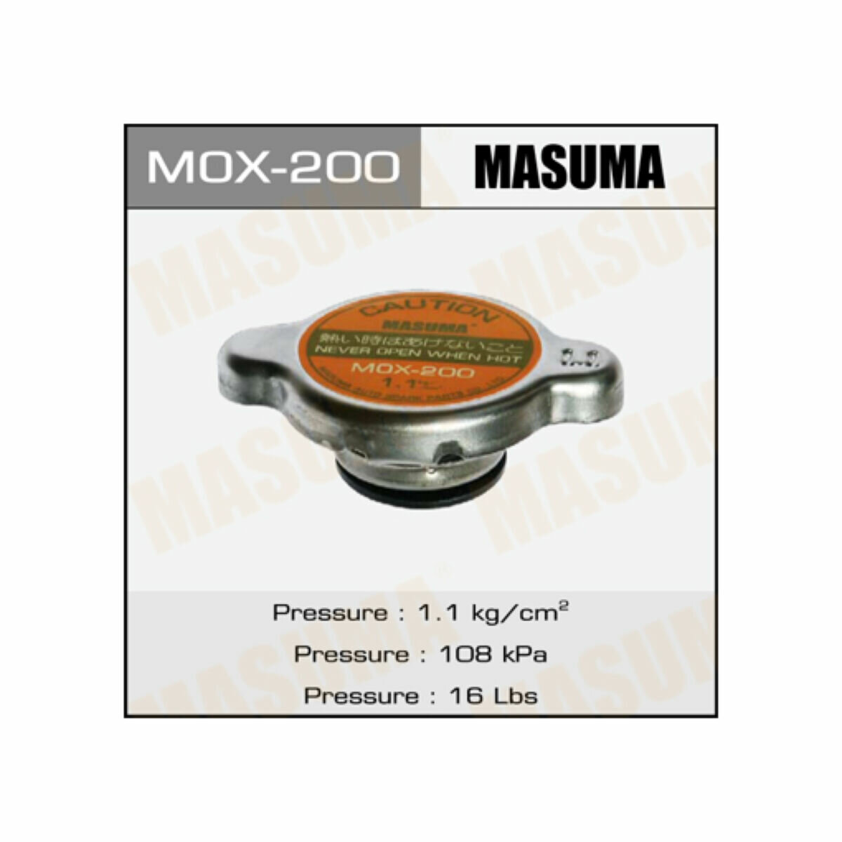 Крышка Радиатора Honda, Mazda, Mitsubishi, Nissan, Subaru, Suzuki, Toyota 1.1 Кг, См2(Masuma Mox-200)