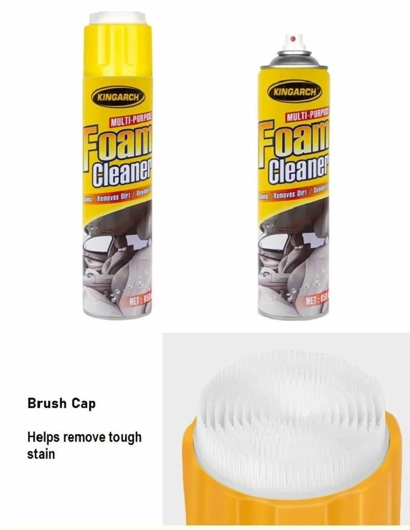 Универсальный пенный очиститель салона автомобиля с щеткой, Multipurpose Foam 650 мл