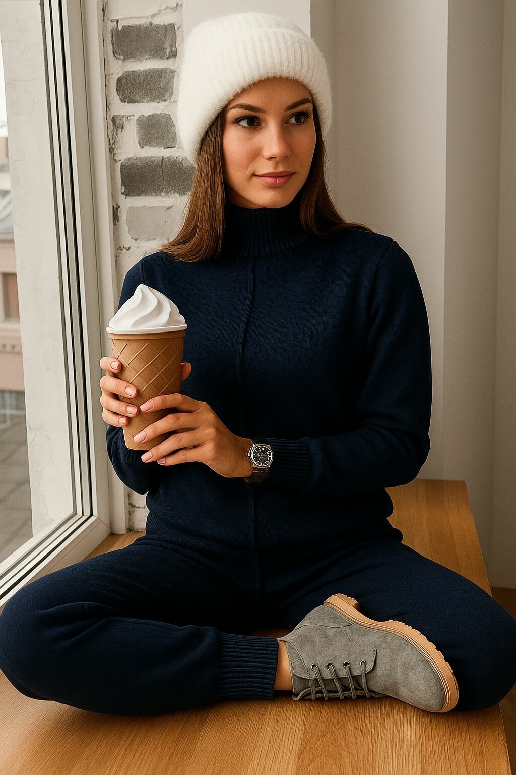 Костюм спортивный женский трикотажный демисезонный утепленный на тонком флисе с принтом на весну осень