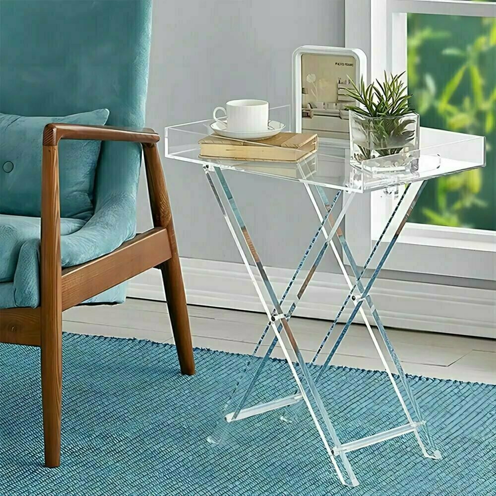 Журнальный стол, акриловая столешница, 36 см х 51 см х 61 см, прозрачный