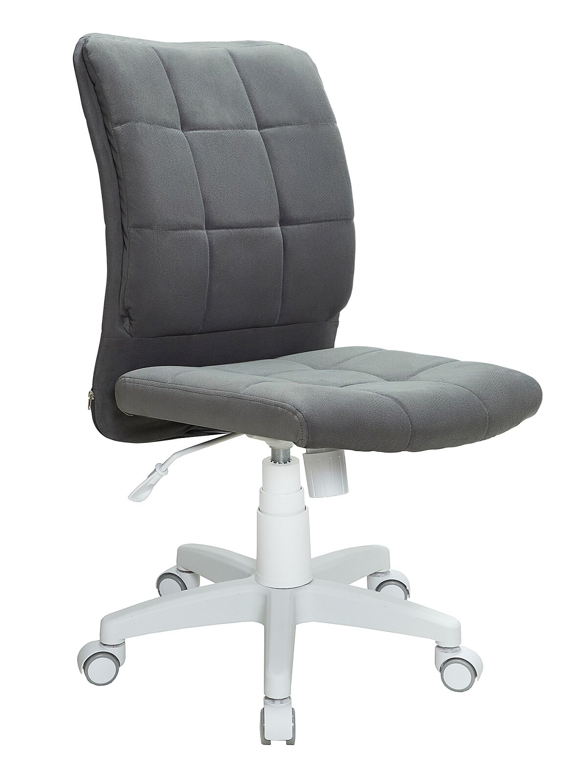 Детское компьютерное кресло КР 555 White обивка велюр серый