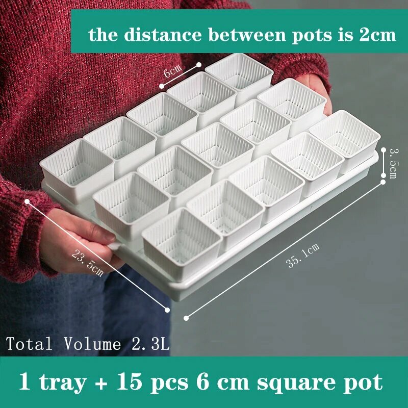 MESHPOT Квадратный пластиковый цветочный горшок