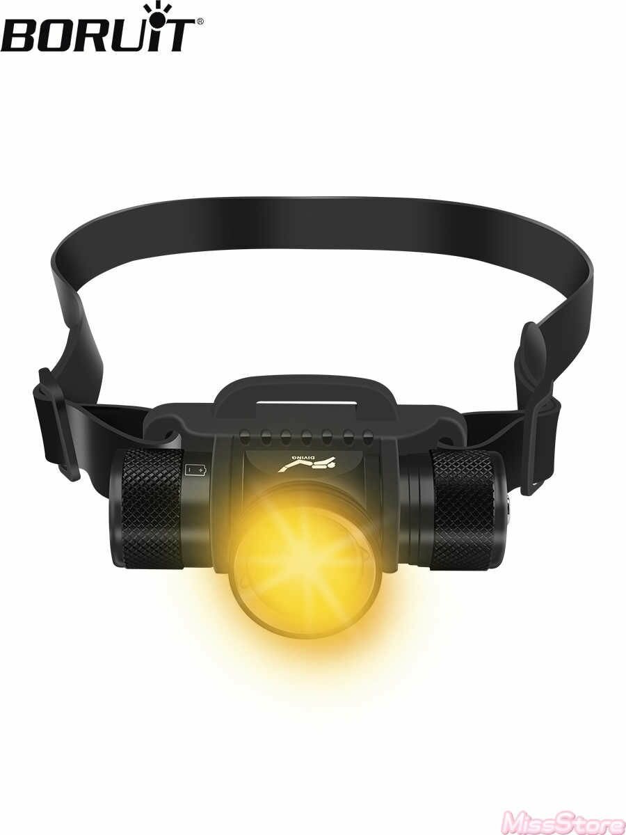 Налобный фонарь для дайвинга BORUIT HP900Желтый свет