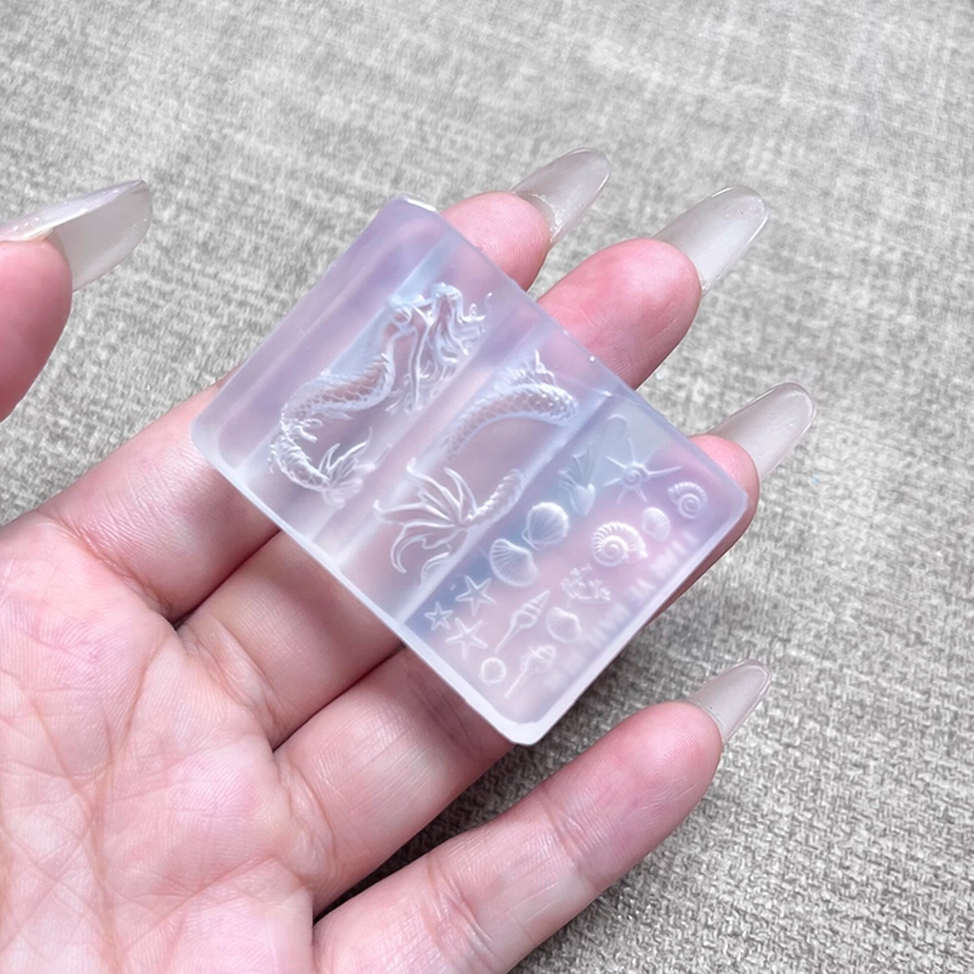 DIY дизайн ногтей Декор Ocean Series 3D силиконовая форма для ногтей Русалка морская звезда ракушка дизайн ногтей шаблоны для резьбы инструмент для дизайна маникюра