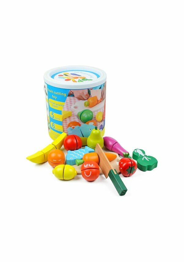 Деревянный игрушечный домик для игры в фрукты и овощи Ccgloball с липучкой, игрушечный домик для раннего развития, кухонная игрушка светло-зелёного цвета