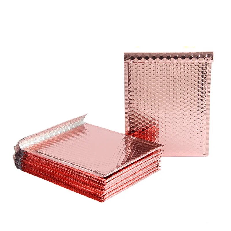 Пластиковые конверты с пузырчатой плёнкой, 30 шт, разноцветные Розовый, 18*23 см, Rose Gold