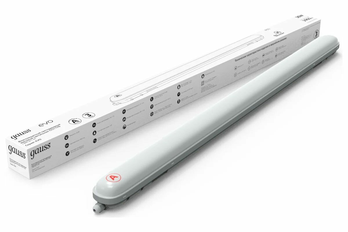 Светильник Gauss IP65 LED ССП-176 EVO IP65 12007666 36W 3960lm 6500K с БАП на 1ч, 864425336A