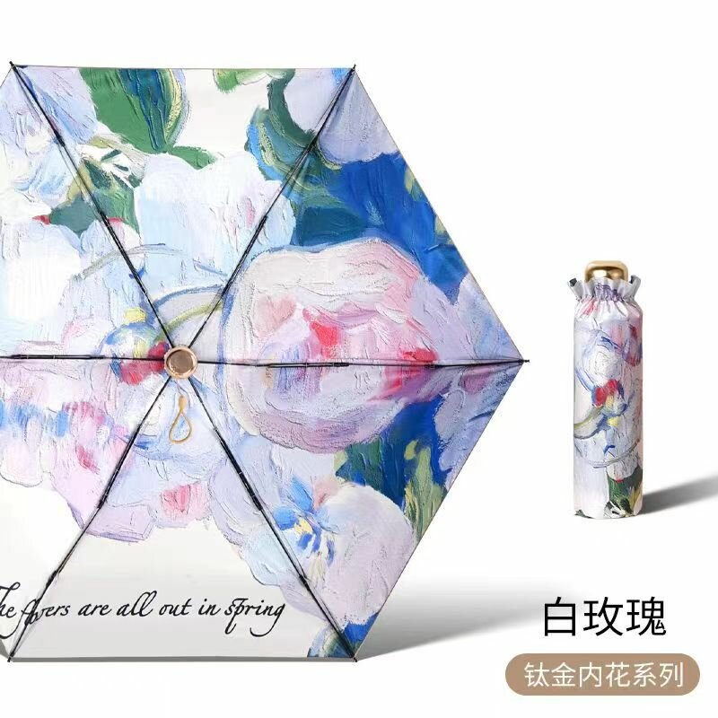 Зонт, виниловый, солнцезащитный, УФ-защита, мини-складной, компактный, капсульный, белый, 50%