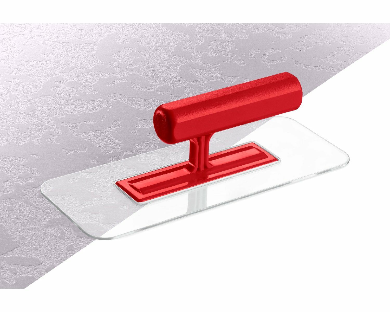 Пластиковая гладилка штукатурная ЗУБР 220 х 90 мм закругленная прозрачная